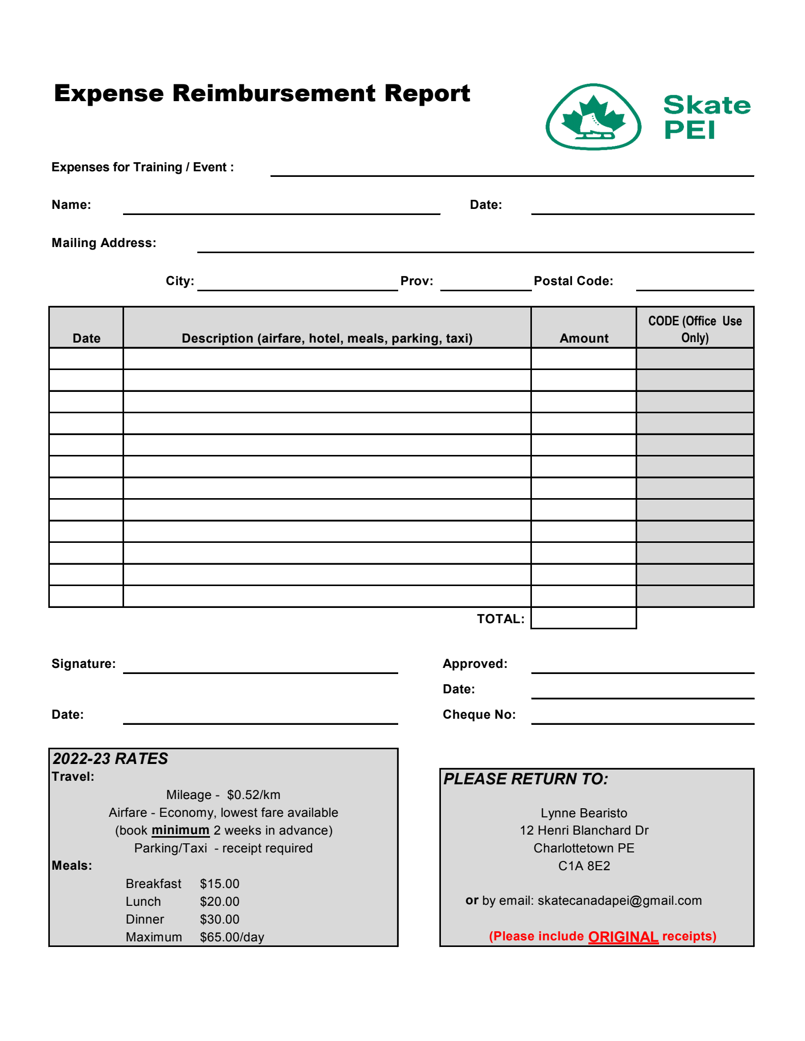 Forms :: Skate Canada PEI Section